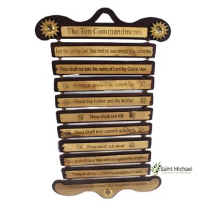 Olive Wood Ten Commandments Wall Hanging: Handmade Christian Gift (15 ...