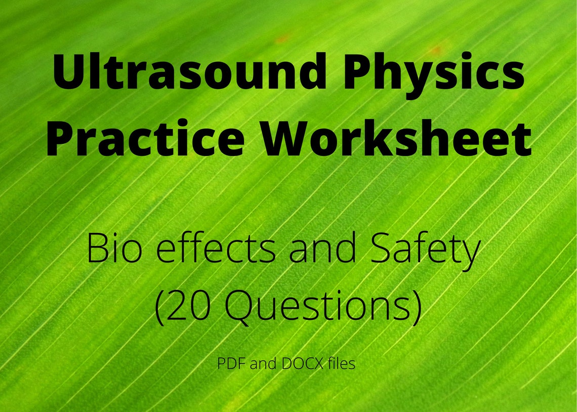 Sonographer: Ultrasound Physics Practice Worksheet 10 - Etsy