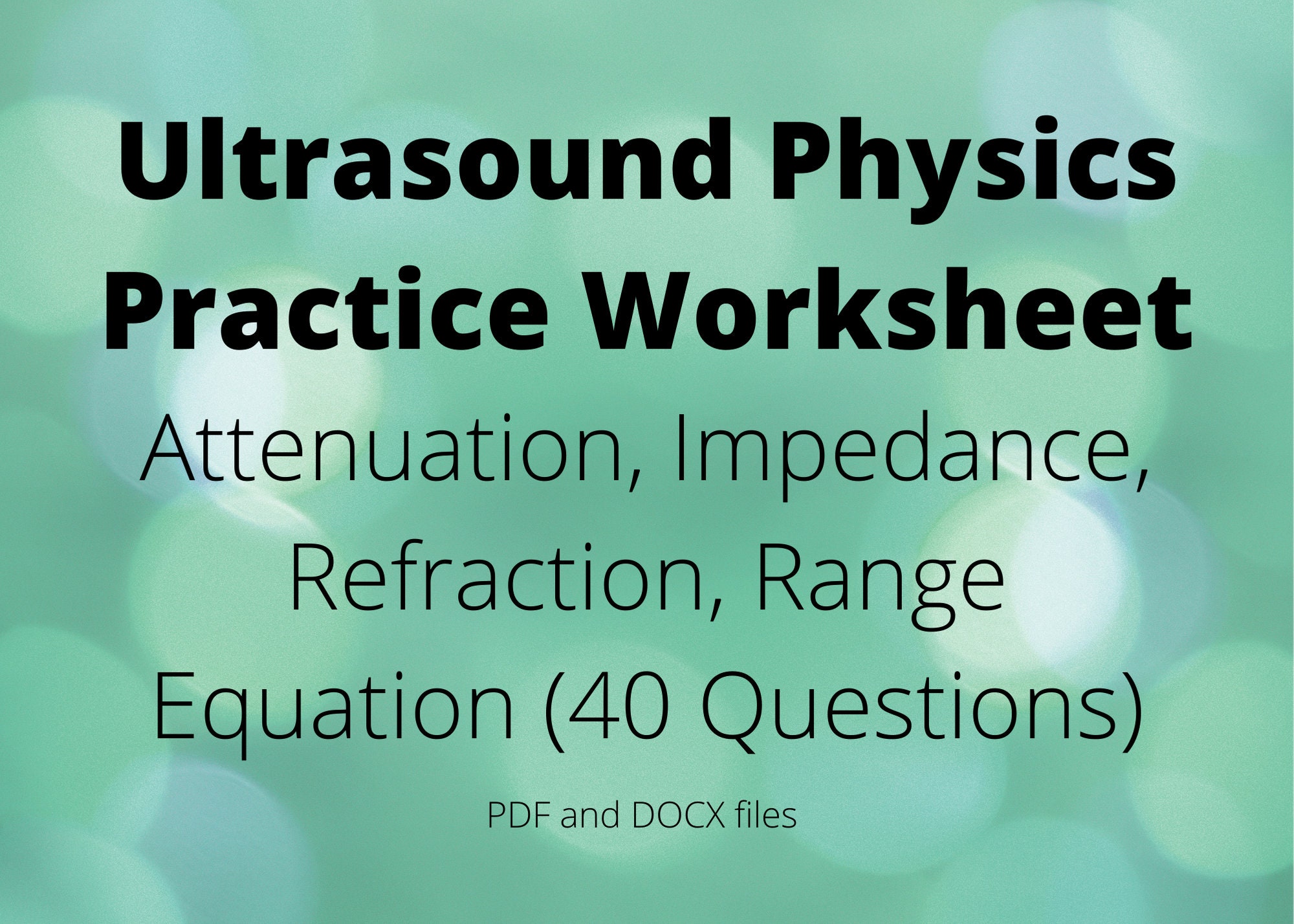 Office Home & Living Sonographer Ultrasound Physics Practice Worksheet ...