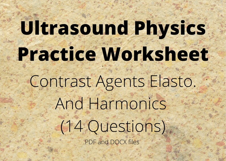 Sonographer: Ultrasound Physics Practice Worksheet 11 - Etsy