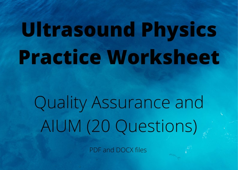 Sonographer: Ultrasound Physics Practice Worksheet 9 - Etsy