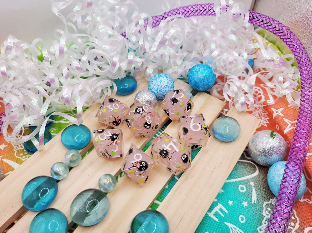 Peachy Soot Sprites Resin Dice 7 Piece Set Dnd Dice - Etsy UK