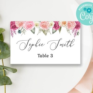 Printable Table Name Card Editable Place CardsEditable | Etsy
