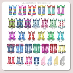 Our Family Print, Personalised Welly Boot Print, Custom Family ...