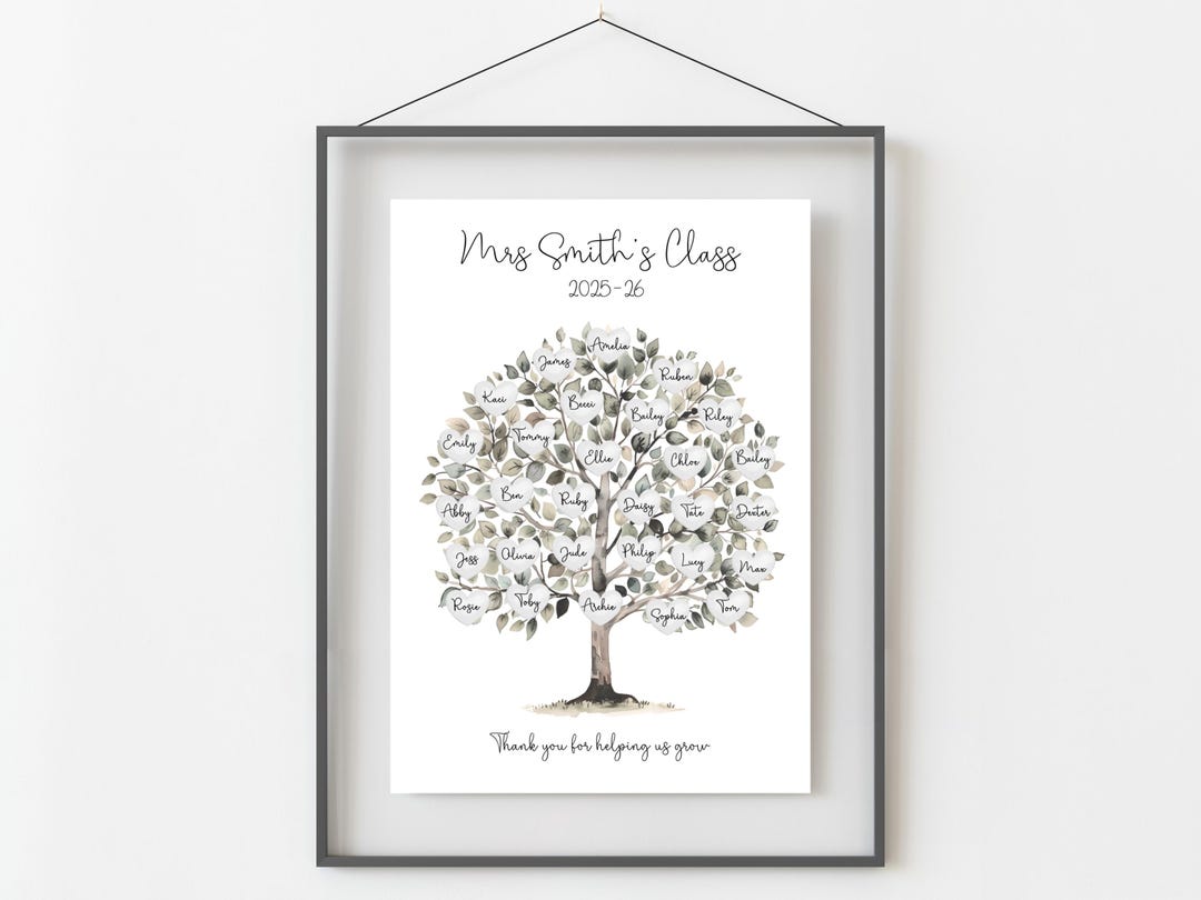 Personalised Teacher Whole Class Print, Thank You Gift From Class of ...