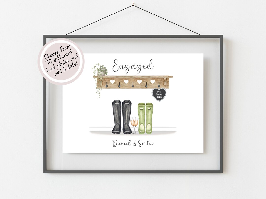 Engagement Gifts for Couple, Personalised Engagement Print, Engagement ...