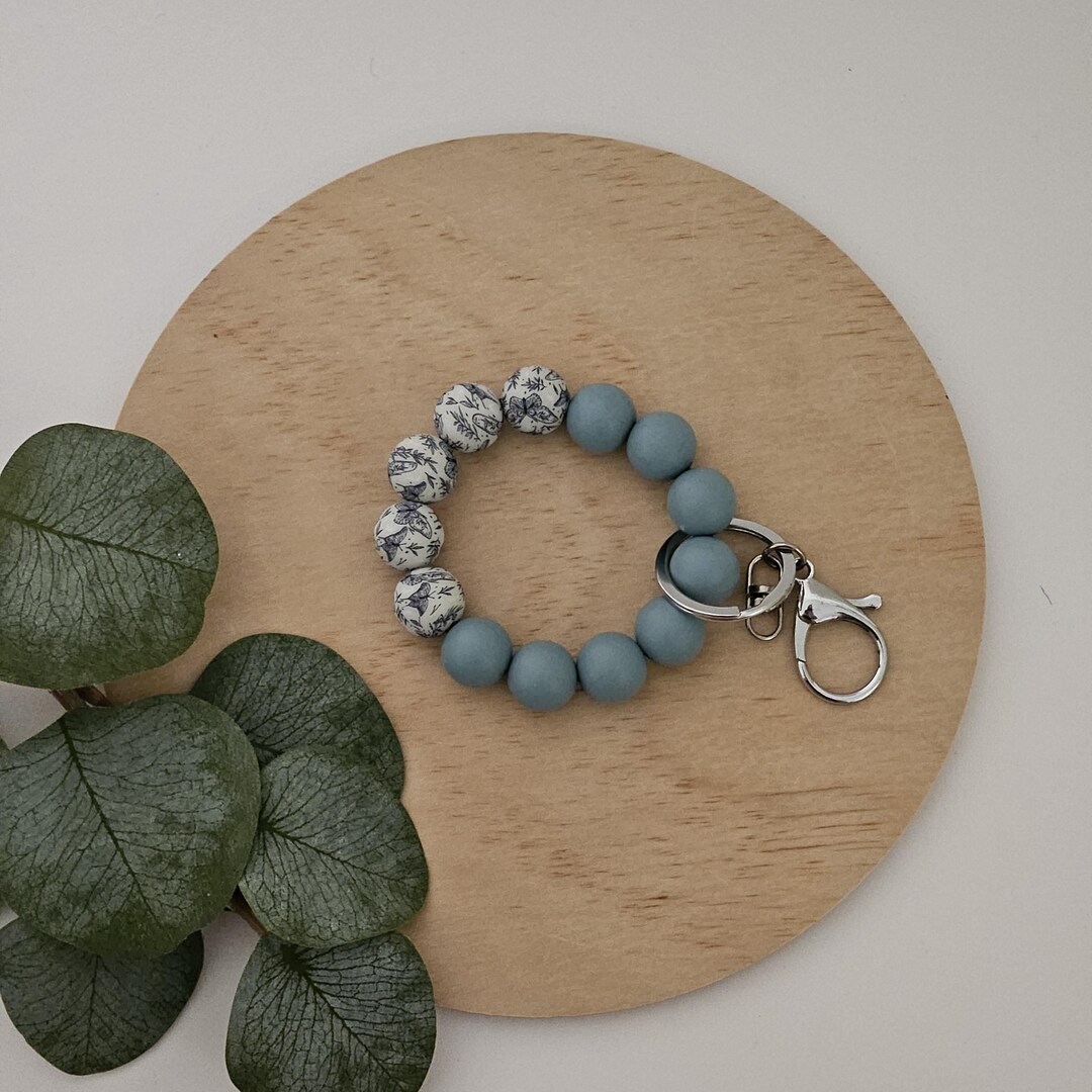 Silicone Beaded Keychain Wristet Keychain Bracelet Wristlet Keychain ...