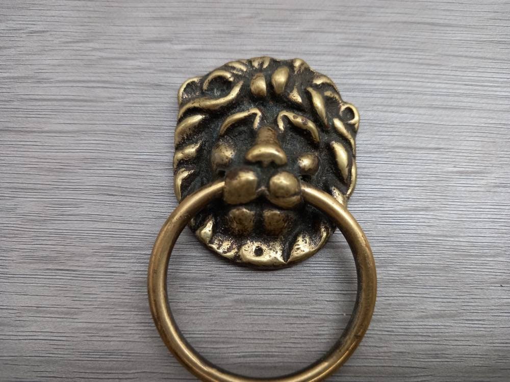 Reclaimed Solid Brass Cupboard Lion Vintage Door Handle/pull - Etsy