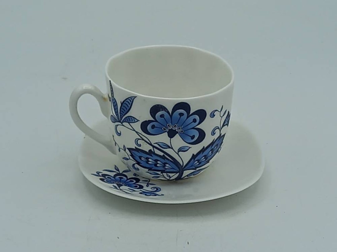 Mini Cup and Saucer Vintage Blue & White. - Etsy