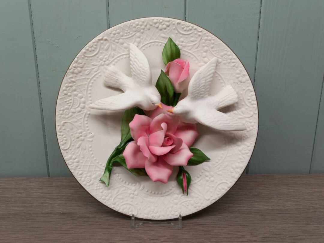 Capodimonte Doves and Roses of Love 3D Bisque Porcelain - Etsy