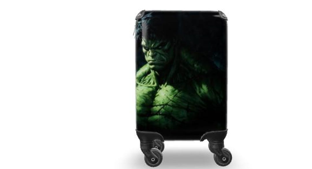 Hulk Inspired Carry on Suitcase Lightweight Cabin Luggage 4 Wheel ...