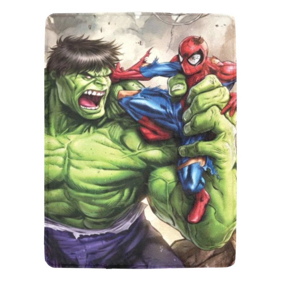 HUGE BEST PRICE Hulk Blanket Spiderman Fleece Travelling Avengers Super ...