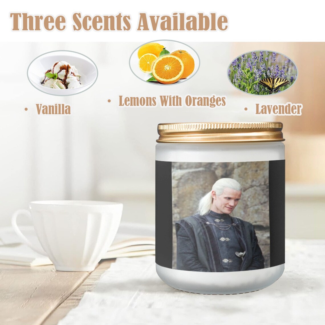 Daemon Targaryen Candle Vanilla Lavender Orange Lemon Scent - Etsy