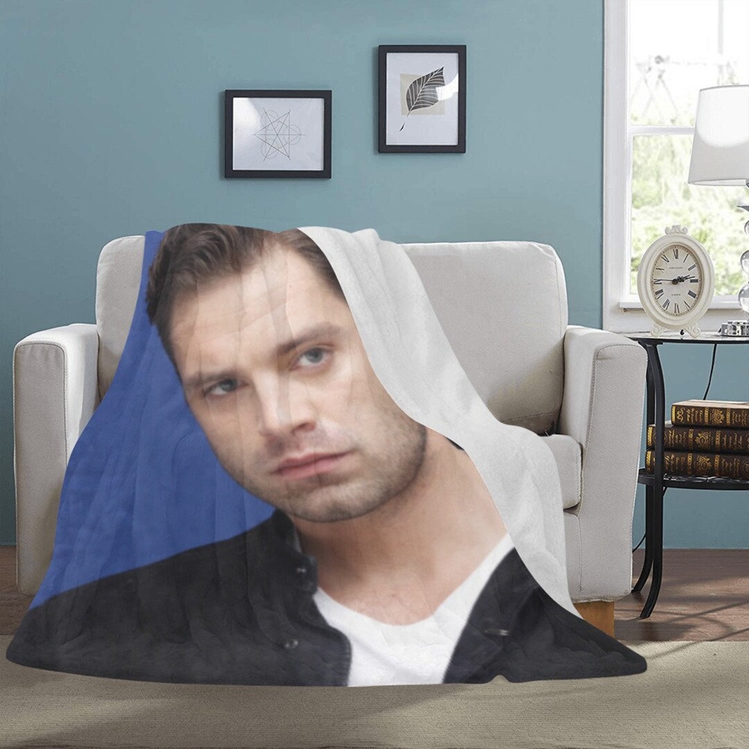 HUGE BEST PRICE Sebastian Stan Blanket Fleece Travelling Birthday Gifts Mothers Fathers Day - Etsy