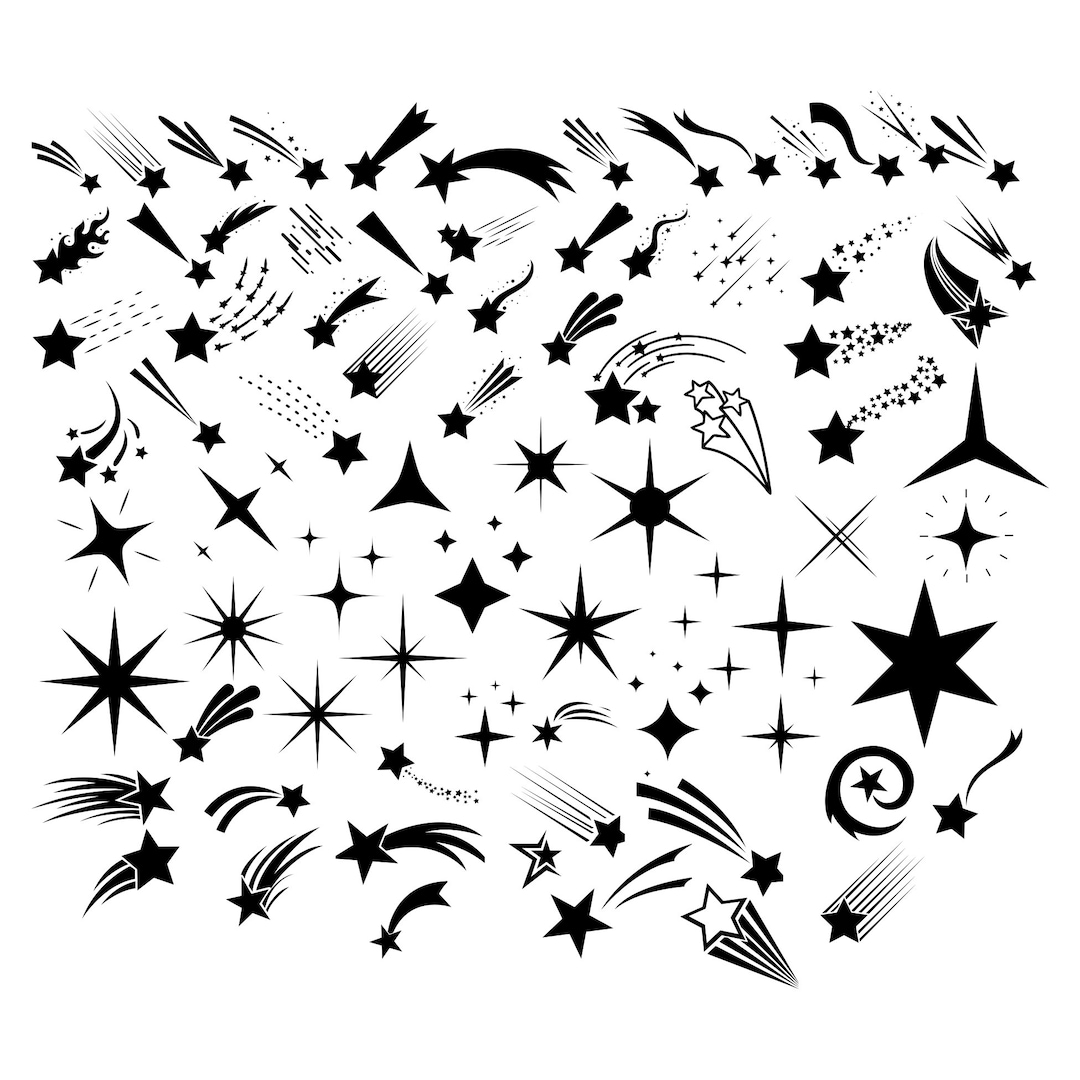 Star Svg Bundle, Star Svg, Sparkle Svg, Sparkle Star, Shooting Stars ...