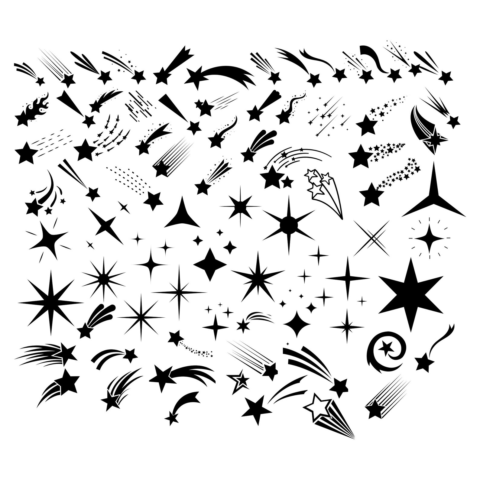 Star Svg Bundle, Star Svg, Sparkle Svg, Sparkle Star, Shooting Stars ...