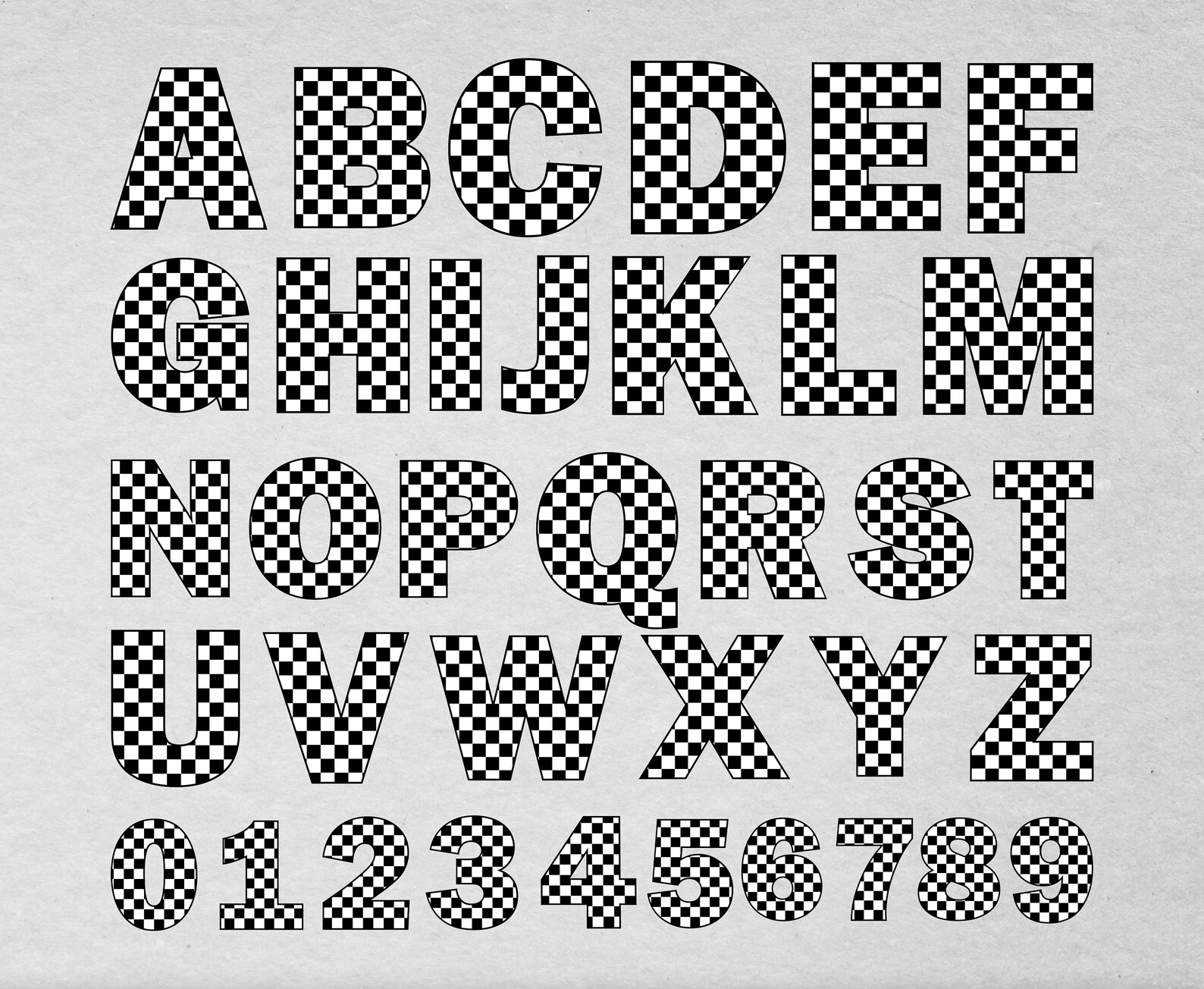 Checkered Numbers Svg, Checkered Alphabet Svg, Racing Numbers Svg ...