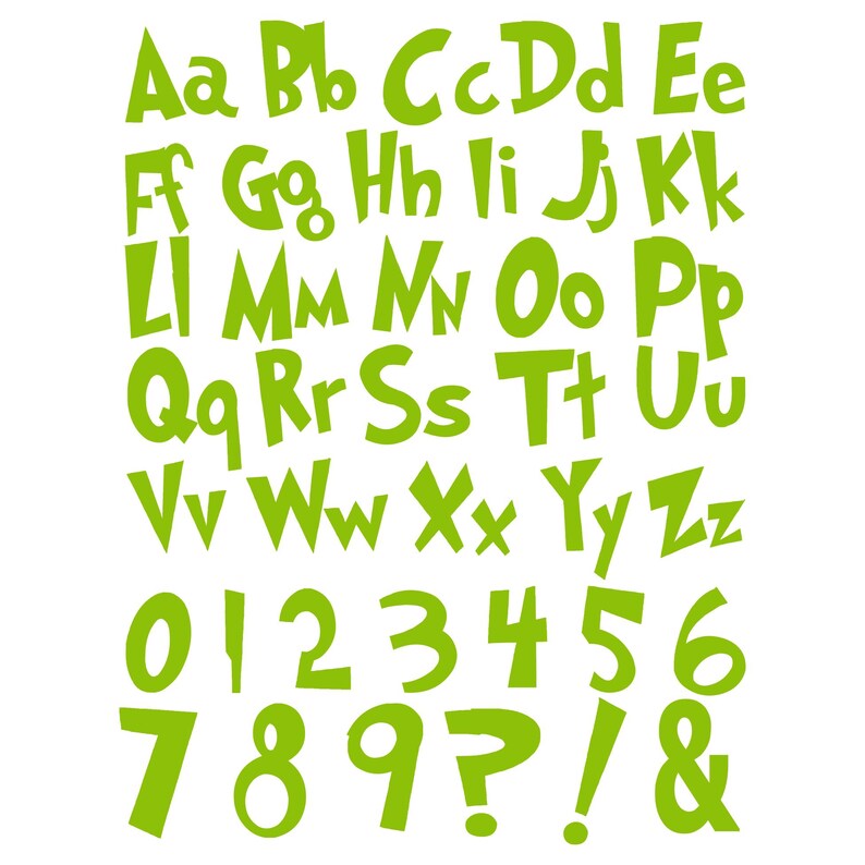 Grinch Christmas Alphabet SVG: Letters, Numbers, Clipart (digital ...