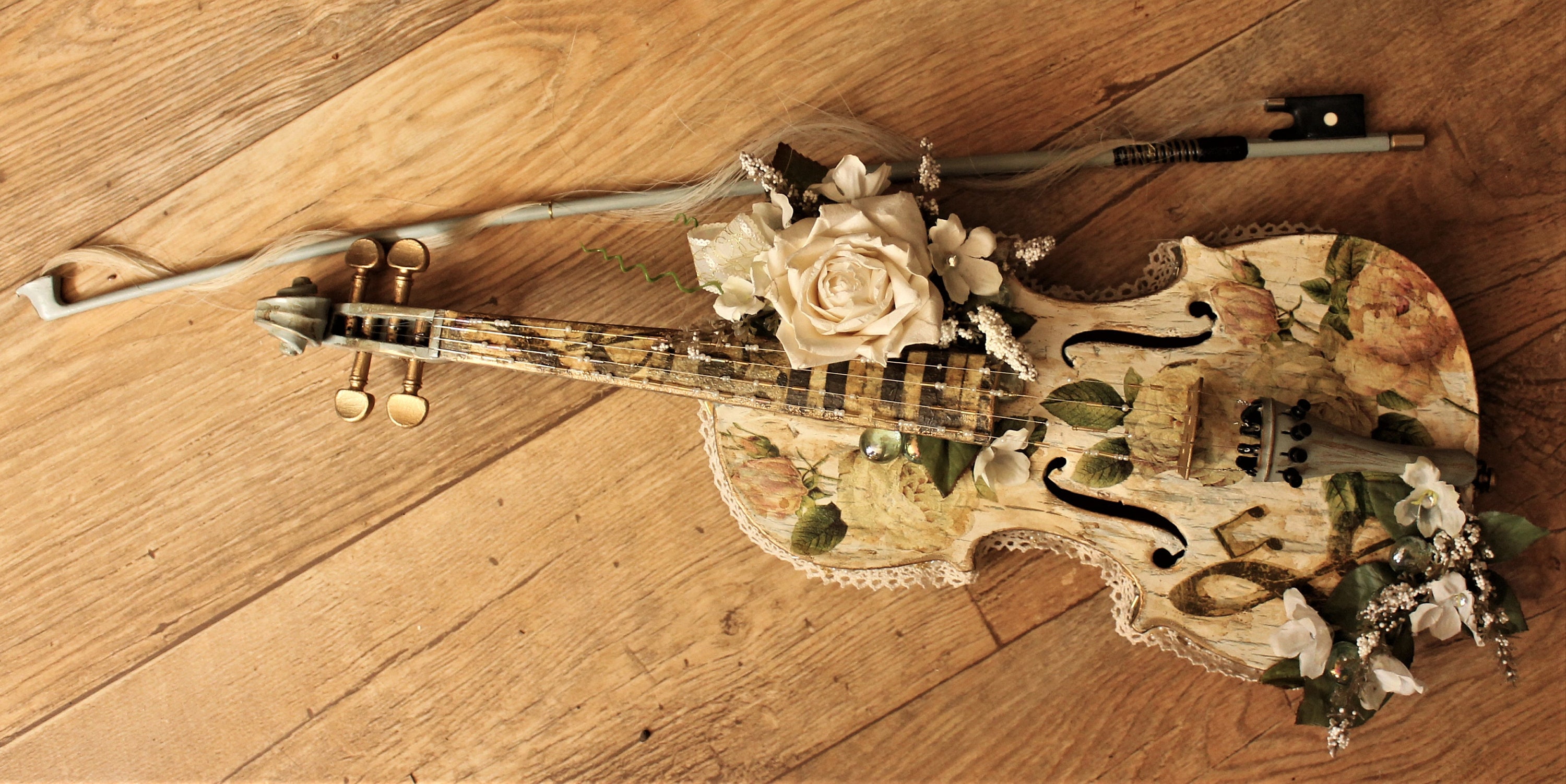 Gorgeous hand decorated violin decoupaged work of art | Etsy