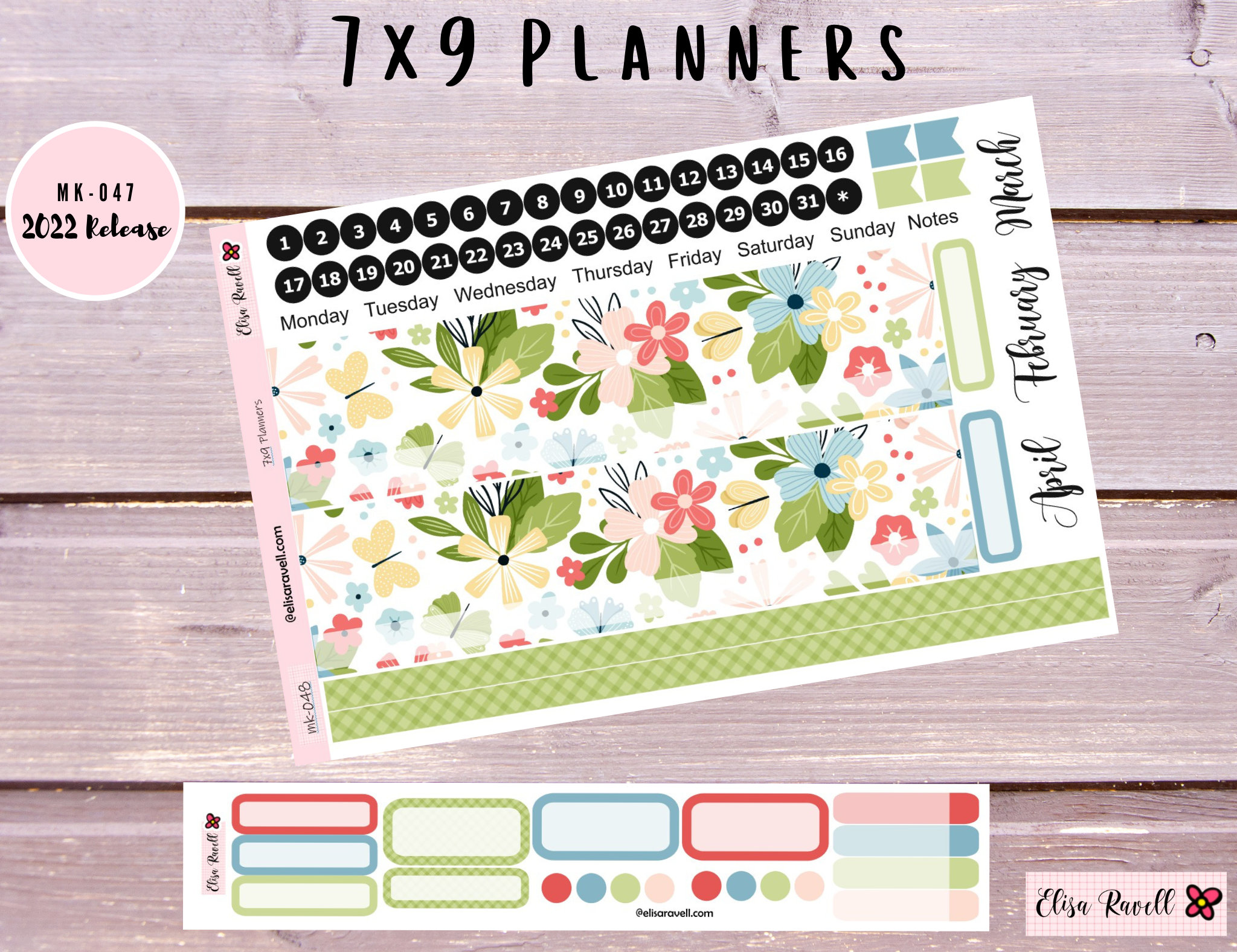 7x9 Monthly View 7x9 Monthly Planner Stickers Planner | Etsy