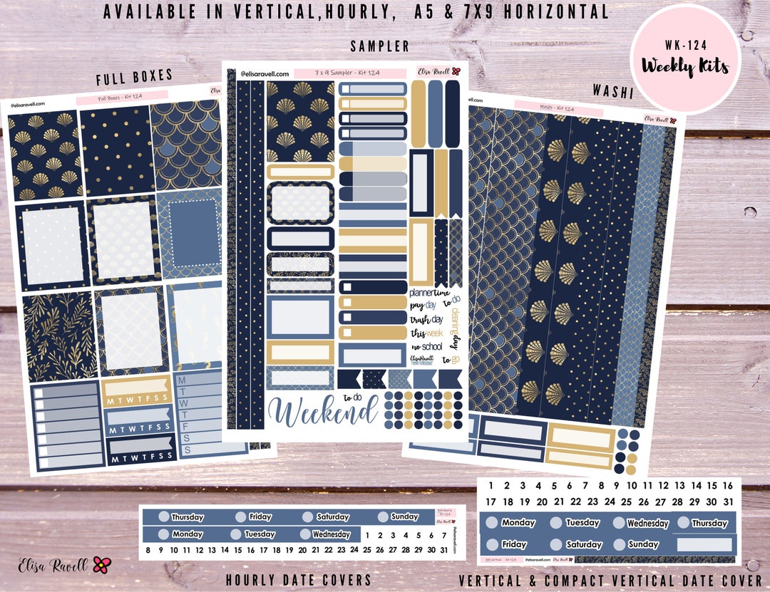 Sparkling Seashells Oceanic Planner Stickers Kit for Erin Condren ...