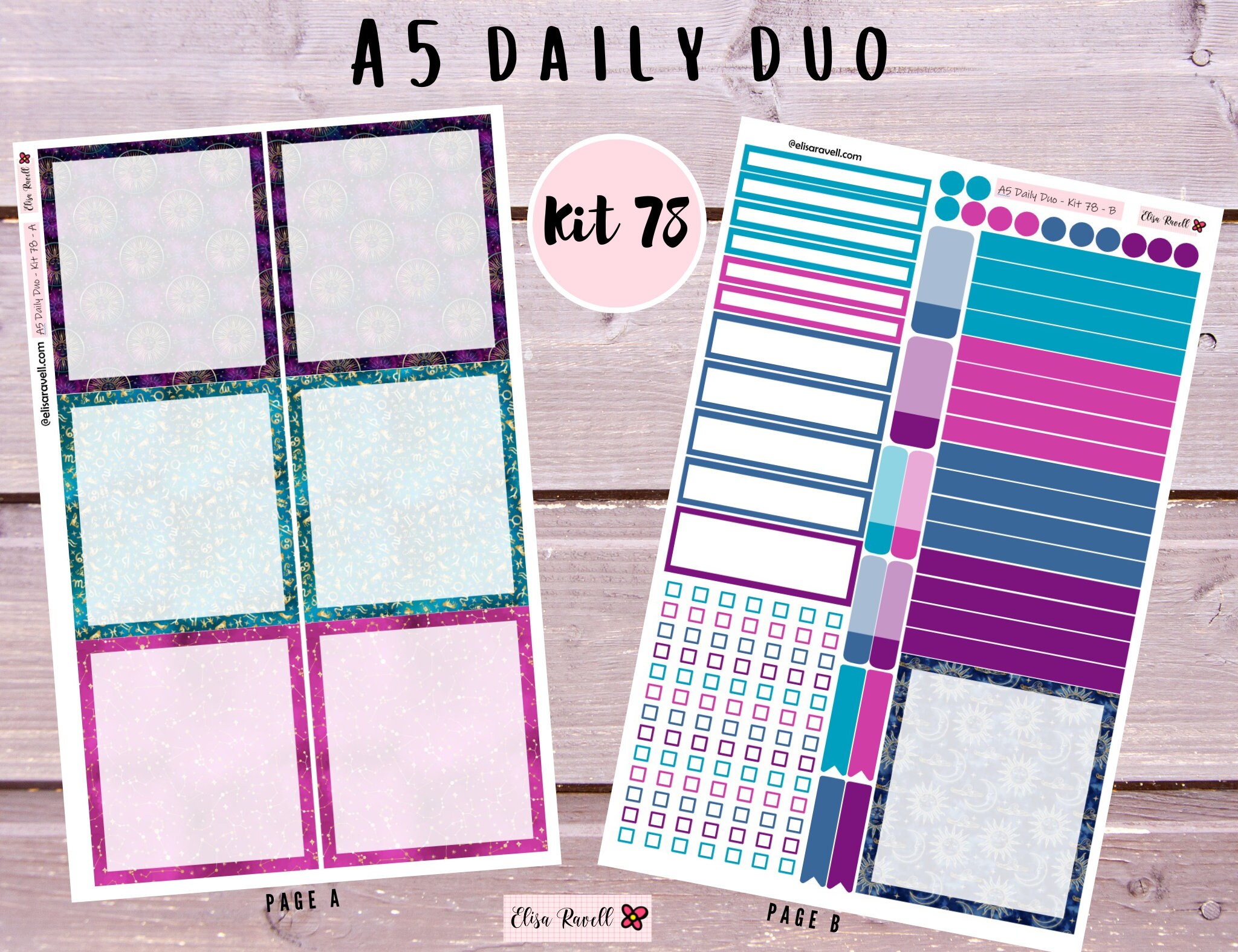 A5 Daily Duo Stickers Astrology Celestial Zodiac DD - Etsy