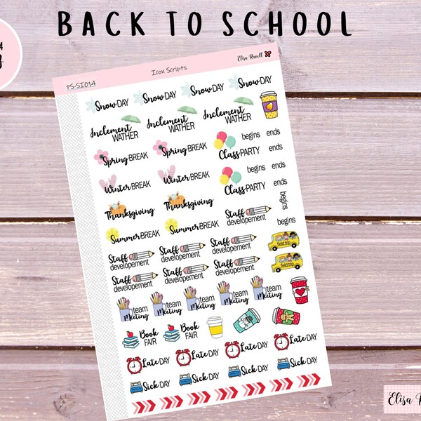 School Year Planner Stickers - Etsy