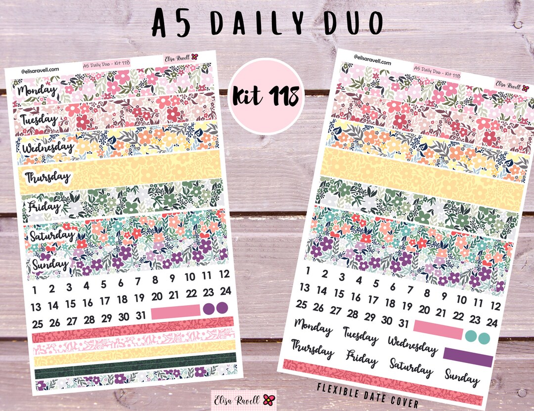 A5 Daily Duo Stickers, Like Rainbow Flowers, June, Spring, DD Stickers ...