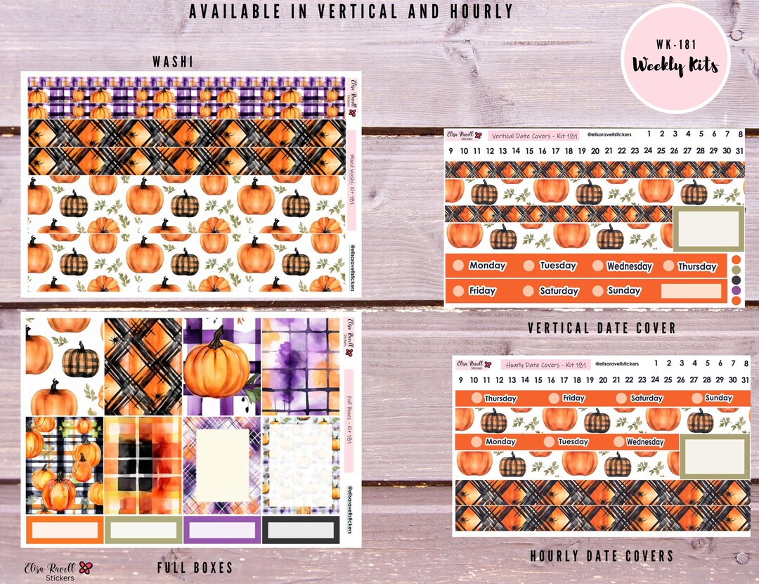 Weekly Planner Stickers Kit for Erin Condren Vertical and Hourly 7x9 ...