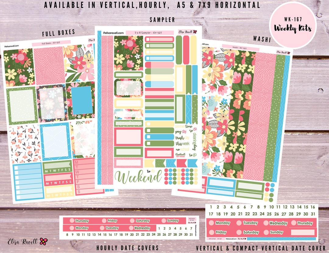 Weekly Planner Stickers Kit for Erin Condren Vertical Horizontal Hourly ...
