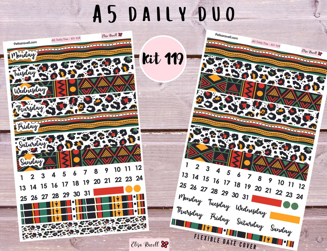 A5 Daily Duo Stickers, Juneteenth, Kawanza, June, Spring, DD Stickers ...