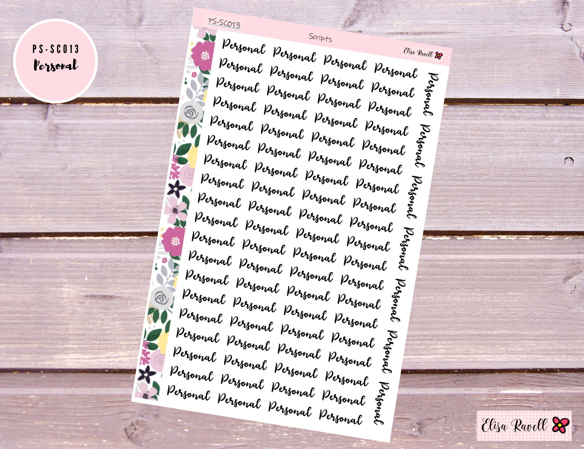 Personal Stickers Personal Script Cursive Planner Stickers | Etsy
