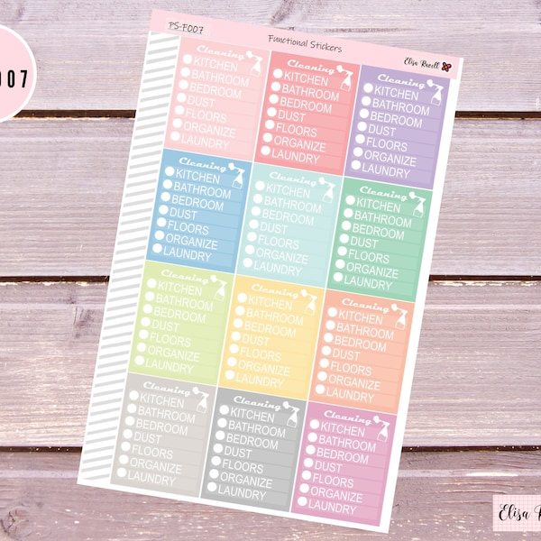 Cleaning Planner Stickers - Etsy