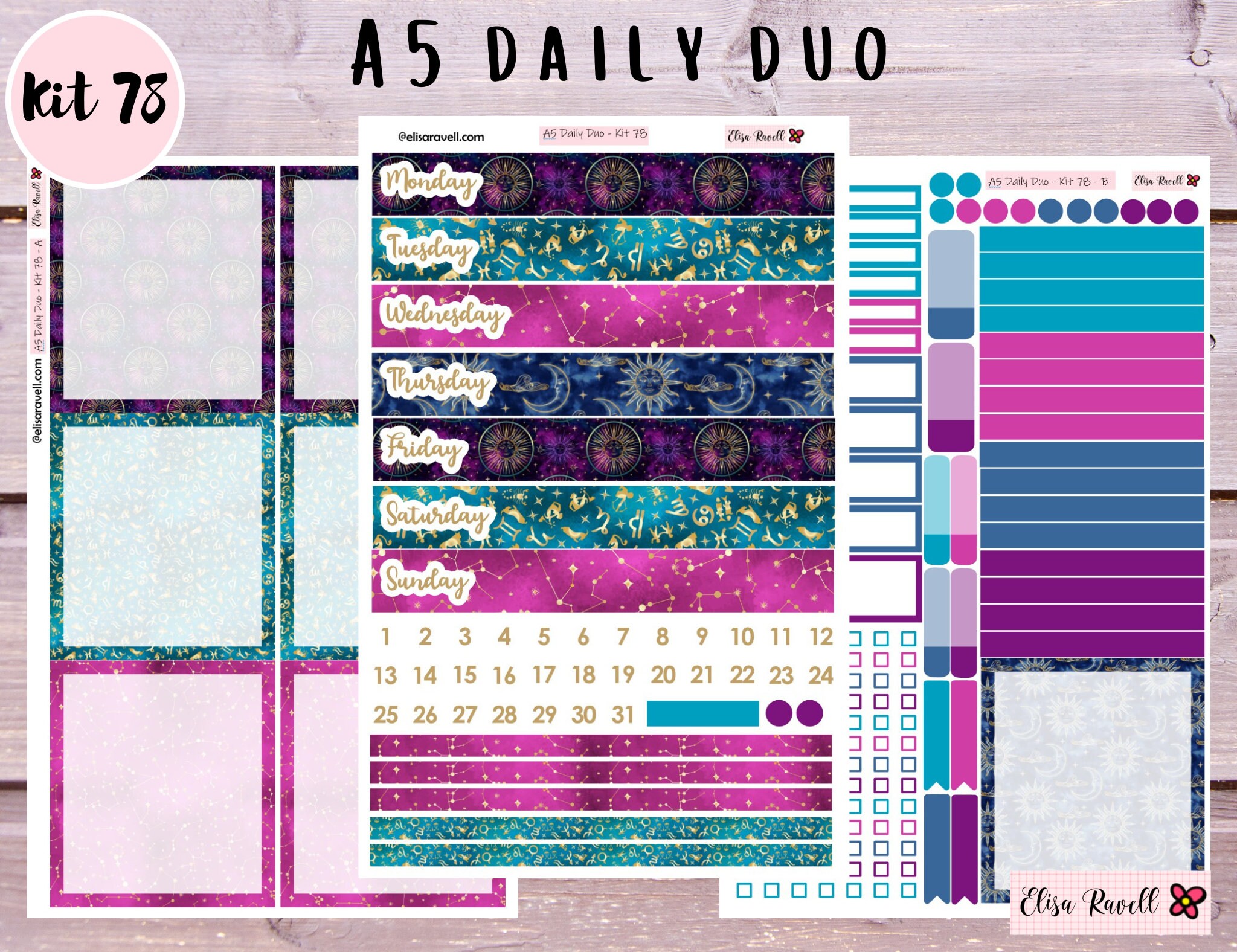 A5 Daily Duo Stickers Astrology Celestial Zodiac DD - Etsy