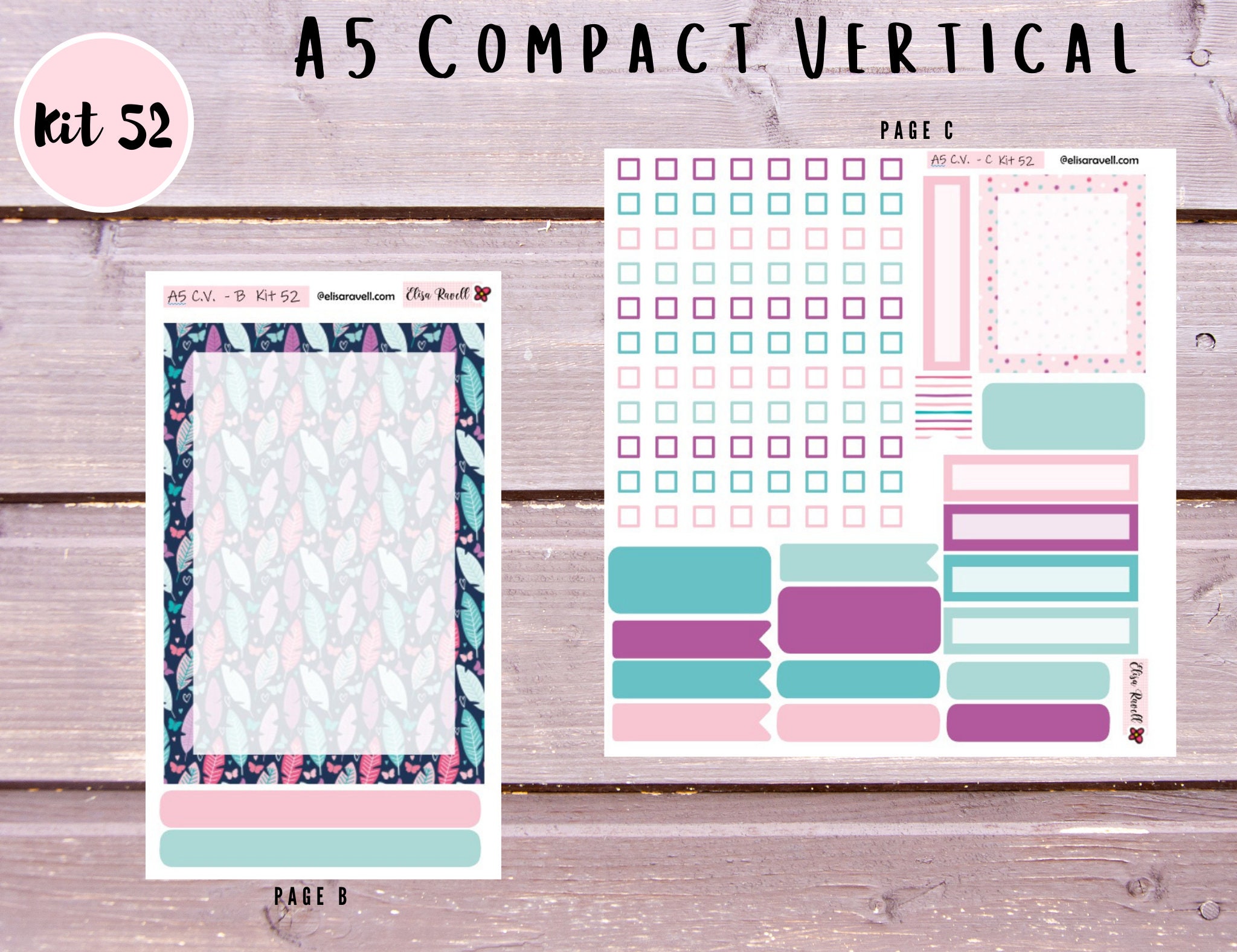 A5 Compact Vertical Stickers Whole Kit Spring April - Etsy