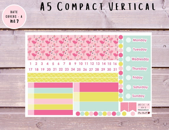 A5 Compact Vertical Stickers Whole Kit Tropical Pastels - Etsy