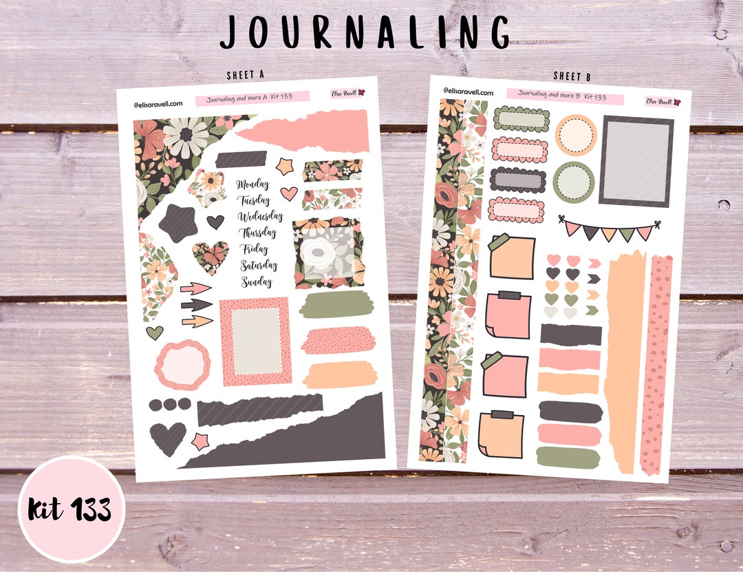 Journaling Sticker Kits Autumn Garden for A5 and 7x9 Journals and ...