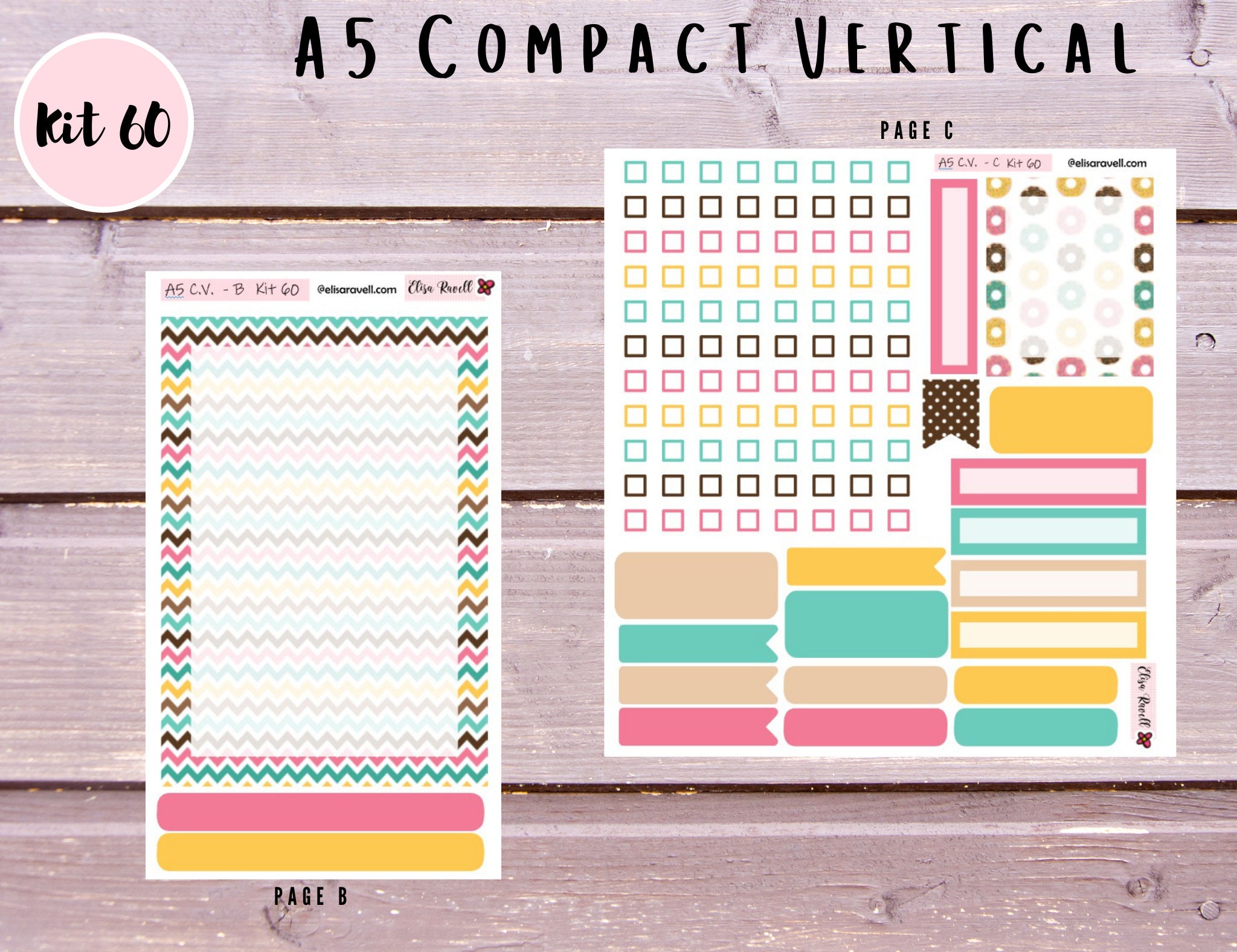 A5 Compact Vertical Stickers Whole Kit Spring Coffee Shop - Etsy
