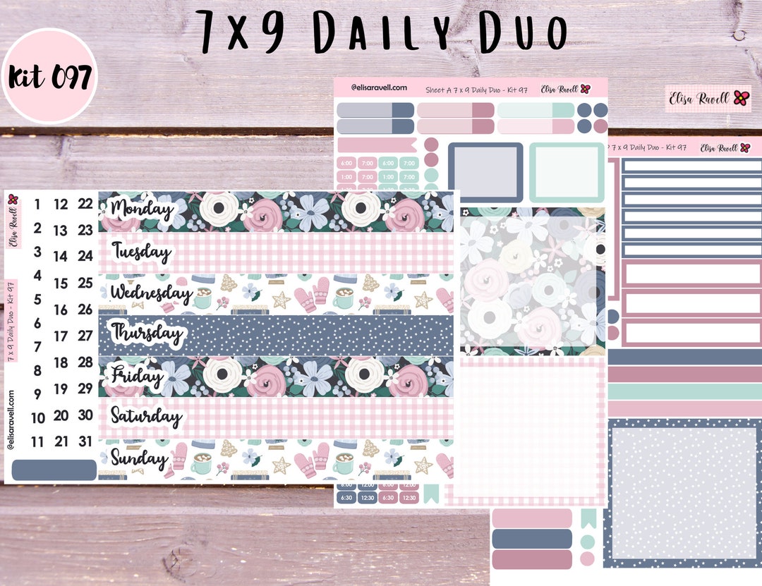 7x9 Daily Duo Stickers, Cozy Day, January Planner Stickers, October ...