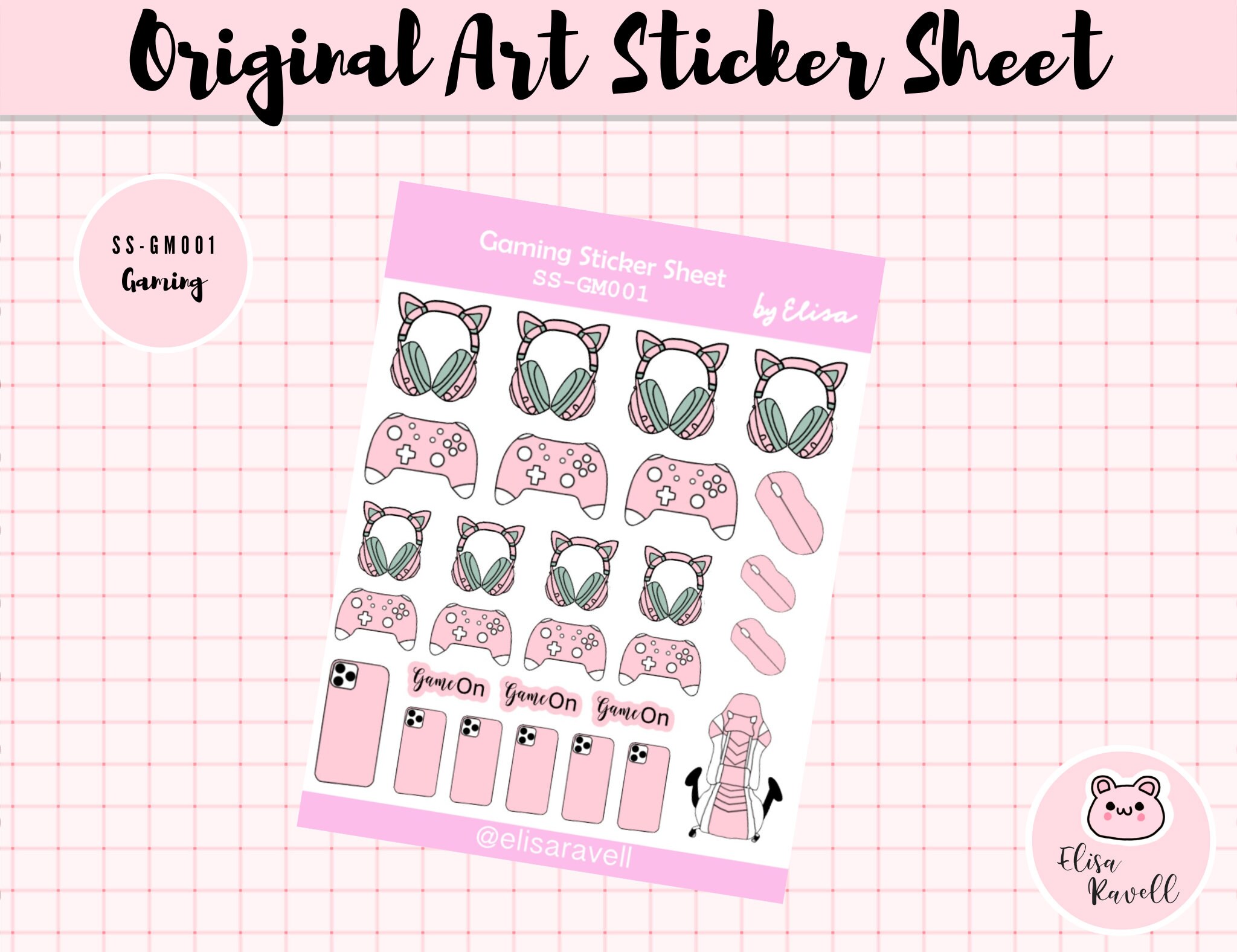 Paper PINK GAMER • Planner Agenda Die Cut Sticker Pack Planner Decor ...