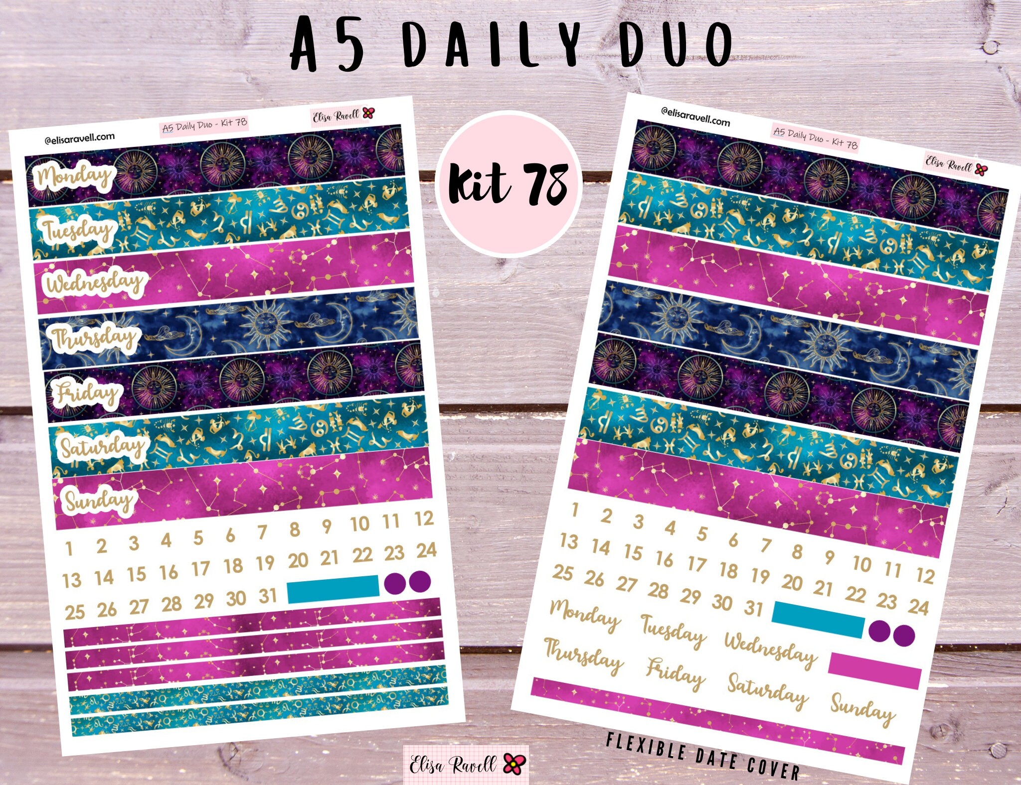 A5 Daily Duo Stickers Astrology Celestial Zodiac DD - Etsy