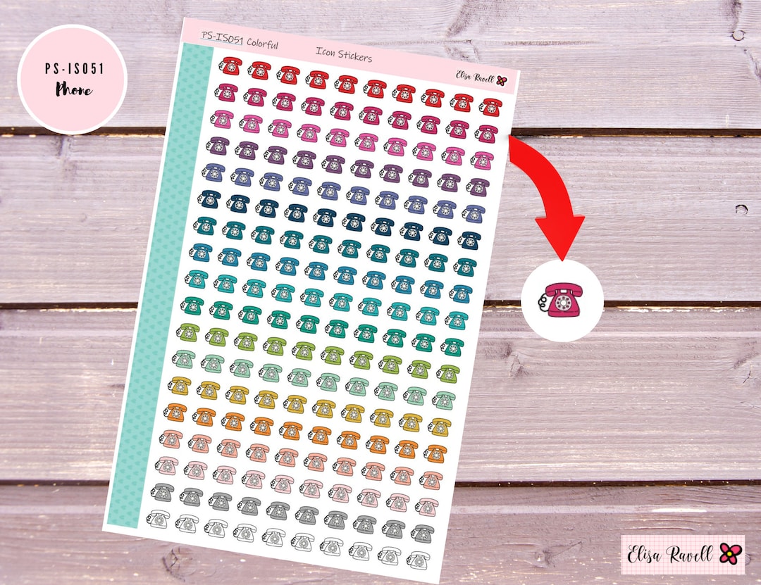 Telephone, Retro Phone, Planner Stickers, Icon Stickers, Planner ...
