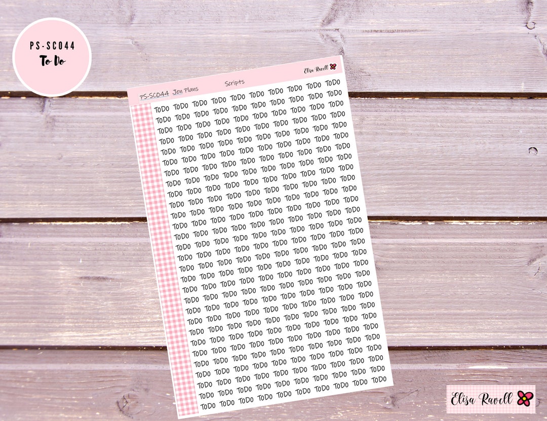 To Do, Block Font, Jen Plans Font, Planner Stickers, PS-SC044 - Etsy
