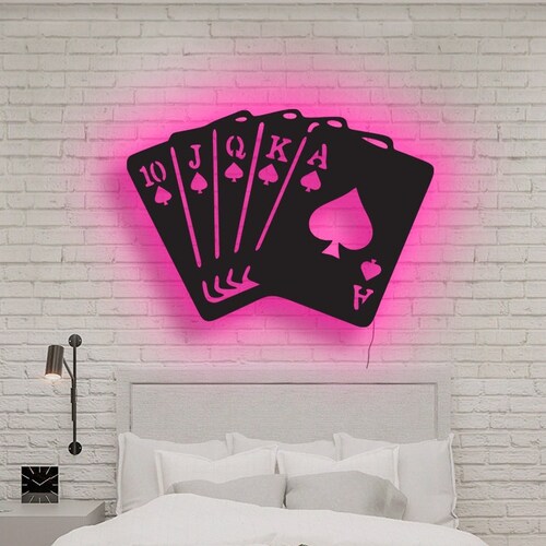 Poker Wall Art Poker Neon Sign Poker Room Decor Casino Sign | Etsy