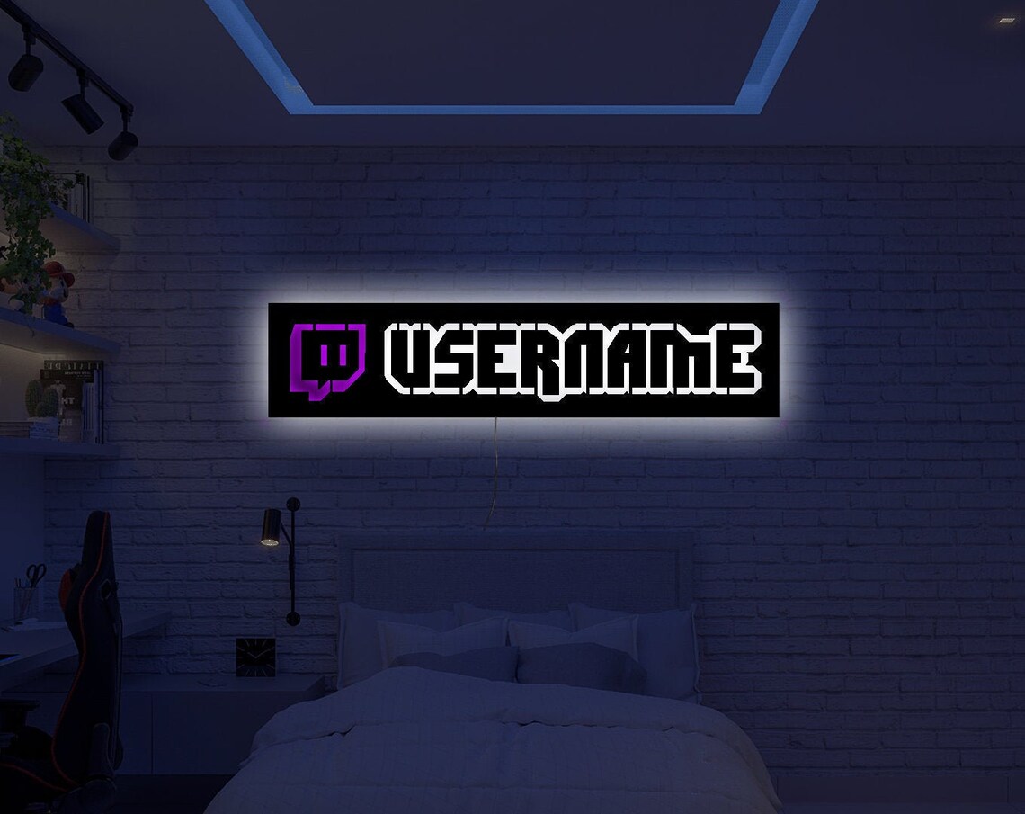 Neon Light With Gamer Tag, Custom Gamer Tag Light, Streamer Backdrop ...