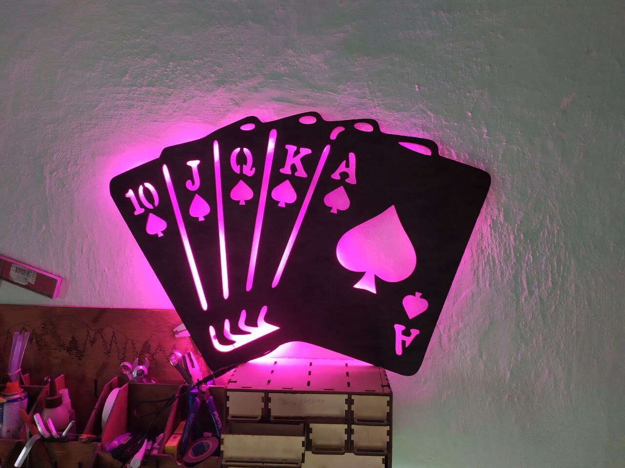 Poker Wall Art, Poker Neon Sign, Poker Room Decor, Casino Sign Led ...