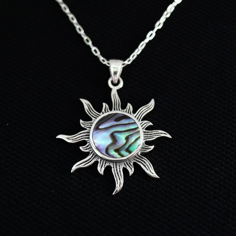 925 Sterling Silver Sun Necklace – Shimmering Sunshine Pendant With ...