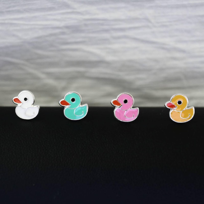 Duck Flat Back Earring - Etsy UK