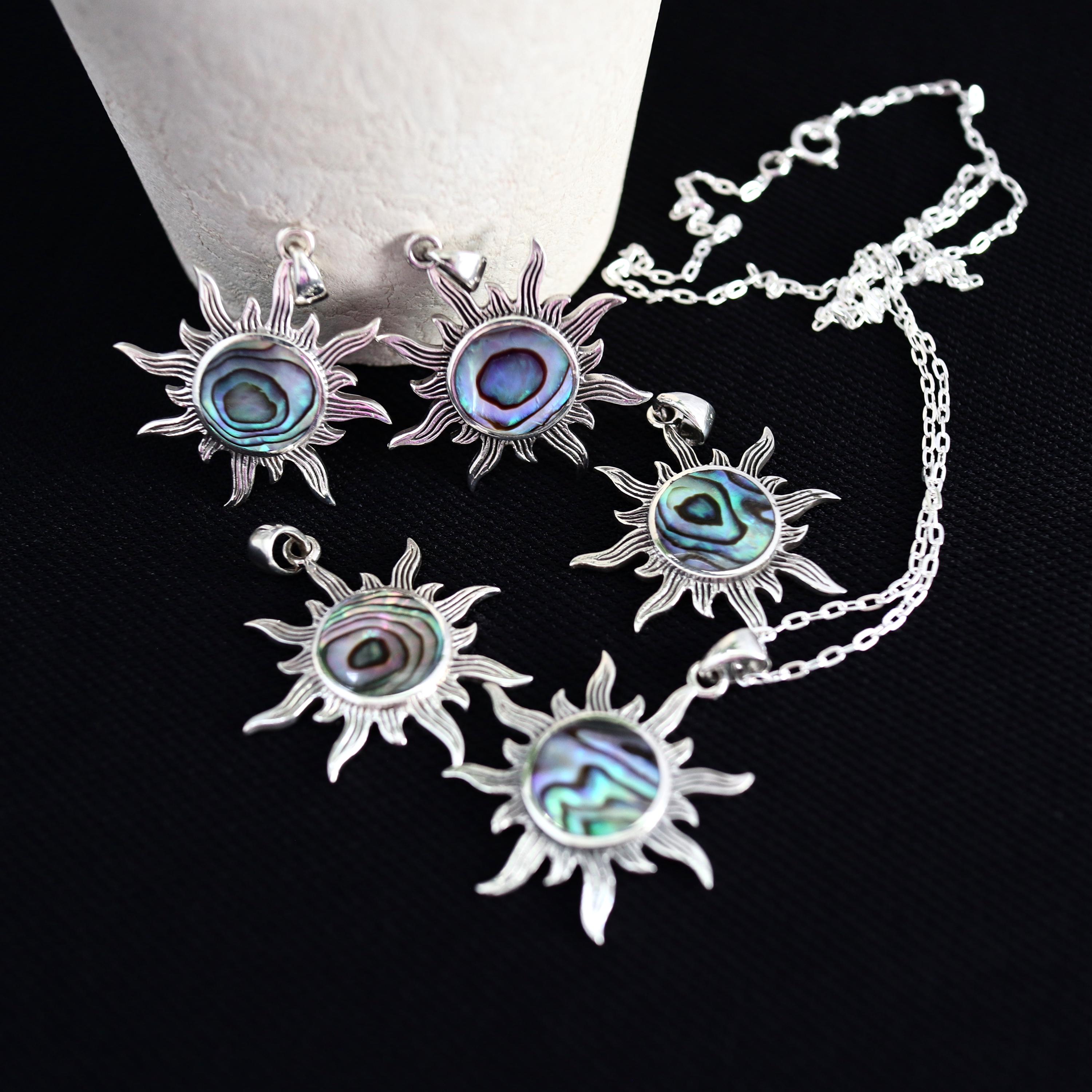 925 Sterling Silver Sun Necklace – Shimmering Sunshine Pendant With ...