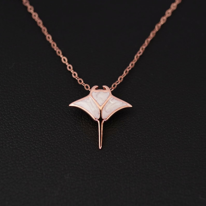 Gold Plated Sterling Silver Manta Ray Necklace, Ocean Animal Pendant ...